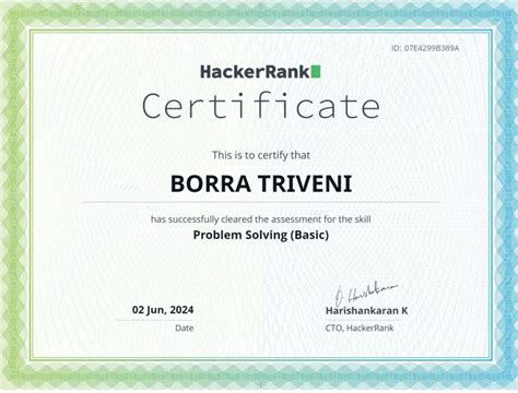 Borra Triveni On Linkedin Problemsolving Certification