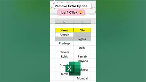 Remove Extra Space Just 1 Sec😲🔥 In Excel Excel Msexcel Shorts Youtube
