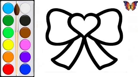Как нарисовать БАНТИК мультик раскраска БАНТИК И СЕРДЦЕ для детей Раскраски малышам Youtube