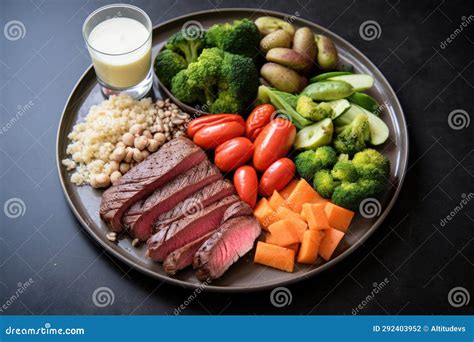 A Balanced Plate A Visual Guide To Healthy Eating Royalty Free Stock
