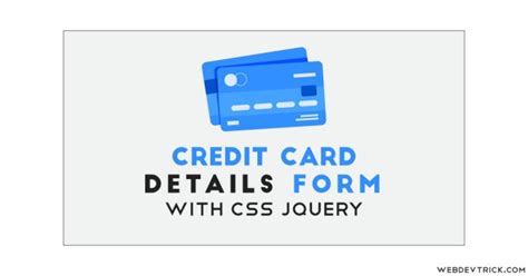 Credit Card Details Form With Css Jquery Card Checkout Form