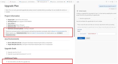 Customize The Java Project Upgrade Plan When Using Github Copilot App Modernization Microsoft