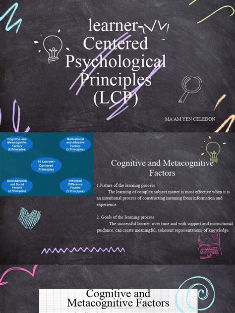 Learner Centered Psychological Principles Lcp Maam Yen Celedon Pdf Learning Motivational