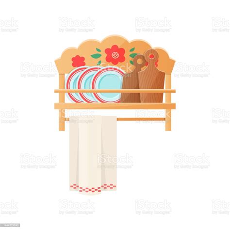 기구 벡터 일러스트 레이 션과 함께 늙은 러시아 부엌 선반 0명에 대한 스톡 벡터 아트 및 기타 이미지 0명 개념 디자인 Istock