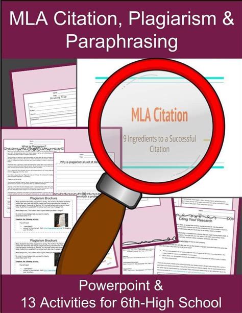 Mla Format Citation Lessons Mla Citation Mla Citation Practice Mla