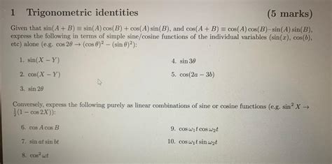 solved for questions 1 5 please express the terms as