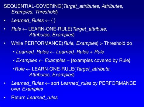 Ppt Cs 9633 Machine Learning Learning Sets Of Rules Powerpoint