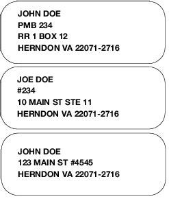 Proper Address Format Addressing