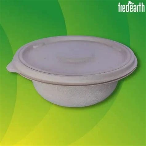 750 Ml Bagasse Container Round Bowl Lid At Rs 5 4 Piece Biodegradable