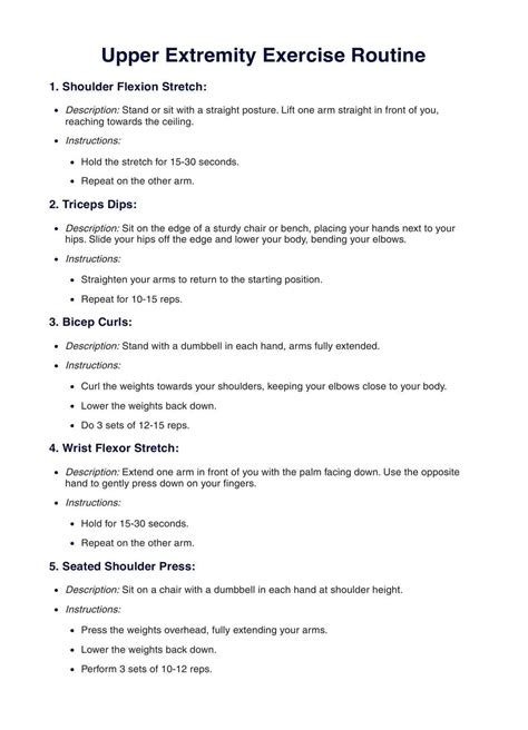 Upper Extremity Exercises Pdf