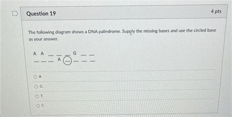 Solved The Following Diagram Shows A Dna Palindrome Supmly
