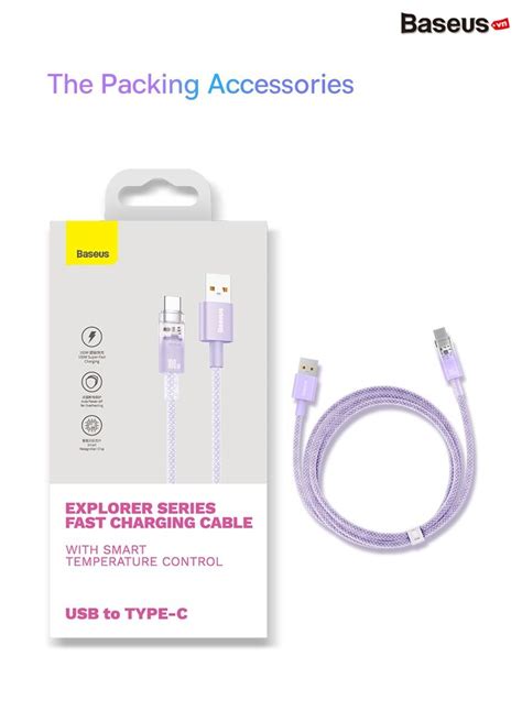 Cáp Sạc Nhanh Tự Ngắt Baseus Explorer Series 2 Usb To Type C 100w