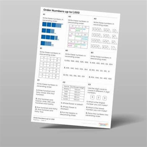 Order Numbers To 1000 Varied Fluency Resource Classroom Secrets