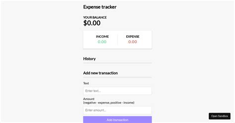 Expense Tracker React App Forked Codesandbox