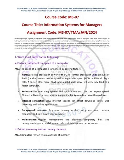 IGNOU MS Solved Assignment Jan July English Medium IGNOU Solved Assignment