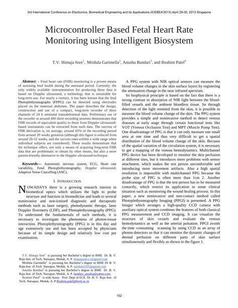 Pdf Microcontroller Based Fetal Heart Rate Monitoring Using