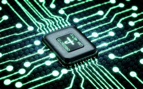 Premium Photo Technology Of Digital Binary Data On Microchip With