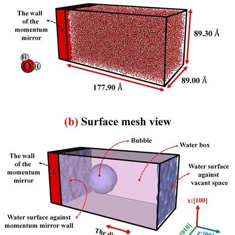 The Schematic View Of The Nanobubble Water Box Water Surface And Download Scientific Diagram
