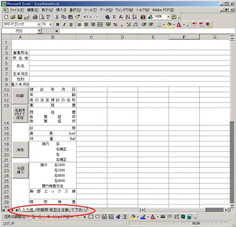 アプリ株式会社 健診ｼｽﾃﾑ Excel版 ご利用方法