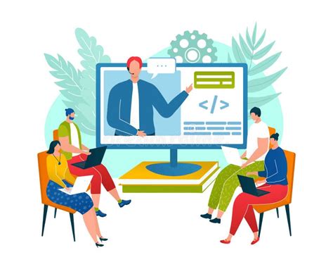 female programmer character coding on laptop computer vector