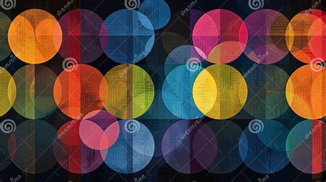 Abstract Geometric Pattern With Overlapping Circles Stock Illustration