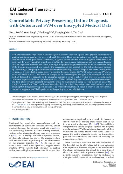 Pdf Controllable Privacy Preserving Online Diagnosis With Outsourced