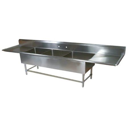 John Boos 3pb1824 2d18 93 Three Compartment Sink W 2 Drainboards 12