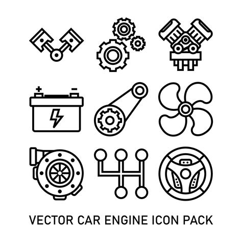 Car Engine Outline Icon Pack 28699864 Vector Art At Vecteezy