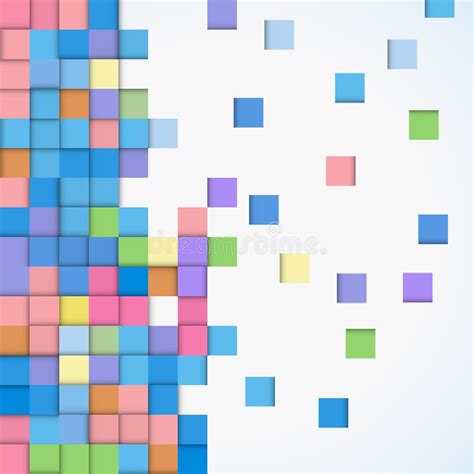 Abstract Geometric Mosaic Background Made Of Colorful Square Vector Design Pattern Texture