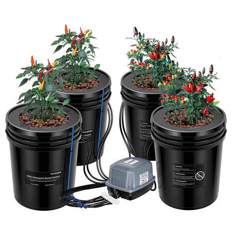 Vivosun Dwc Hydroponics Grow System With Top Drip Kit 5 Gallon Deep Water Culture