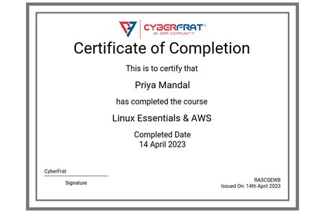 Im Happy To Share That Ive Obtained A New Certification Linux Priya Mandal