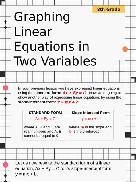 Graphing Linear Equations In Two Variables Pdf Mathematical