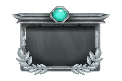 게임 Ui 돌 프레임 벡터 중세 바위 배경 판타지 금속 사각형 인터페이스 패널 크리스탈 은색에 대한 스톡 벡터 아트 및 기타 이미지 Istock