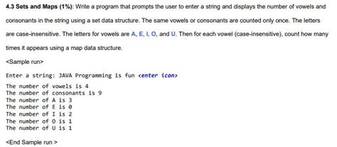 Solved 43 Sets And Maps 1 Write A Program That Prompts