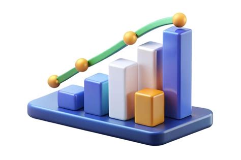 Flat Glowing Abstract Bar Chart With Rising Data Streams Concept Symbolizing Growth And
