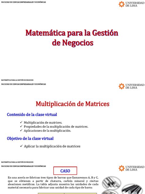 02 Multiplicacion De Matrices Pdf Matriz Matemáticas Aleación
