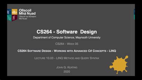Cs264 Lesson 1003 Linq Method And Query Syntax Youtube