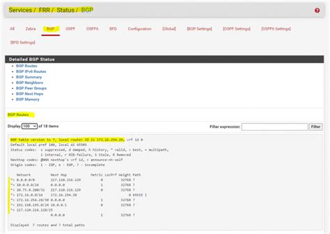 set up dynamic routing with frr free range routing in pfsense