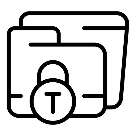 Data Folder Icon Outline Vector Cyber Key 15212303 Vector Art At Vecteezy