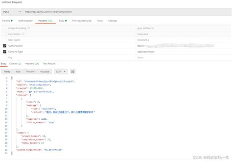 Postman调用openai接口openai Postman Csdn博客