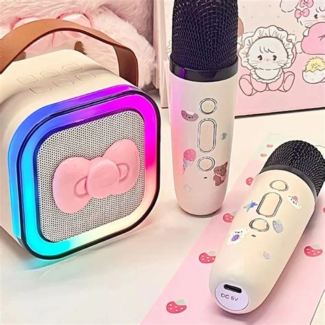 블링몬스터즈 2인 블루투스 노래방 마이크 무선 마이크 Led 스피커 세트 위시버킷