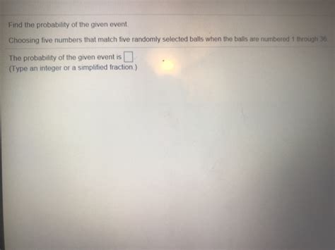 solved choosing 5 numbers that match five randomly selected