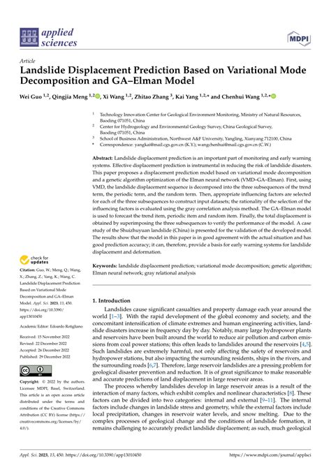 pdf landslide displacement prediction based on variational mode