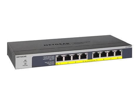 Netgear Gs108lp Poe Switch 8 Port Gigabit Ethernet Poe Poe Flex Unmanaged 1000024714