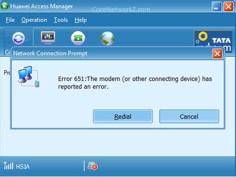 Error The Modem Connecting Device Has Reported An Error CoreNetworkZ Com