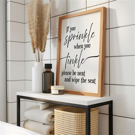 If You Sprinkle When You Tinkle Bathroom Humor Digital Print Funny