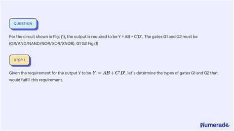 solved for the circuit shown in fig 1 the output is required to be
