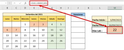 Función DIAS LAB en Excel