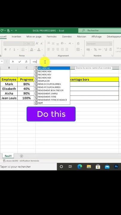 Excel Progress Bars Youtube