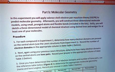 Part B Molecular Geometry In This Experiment You Will Apply The